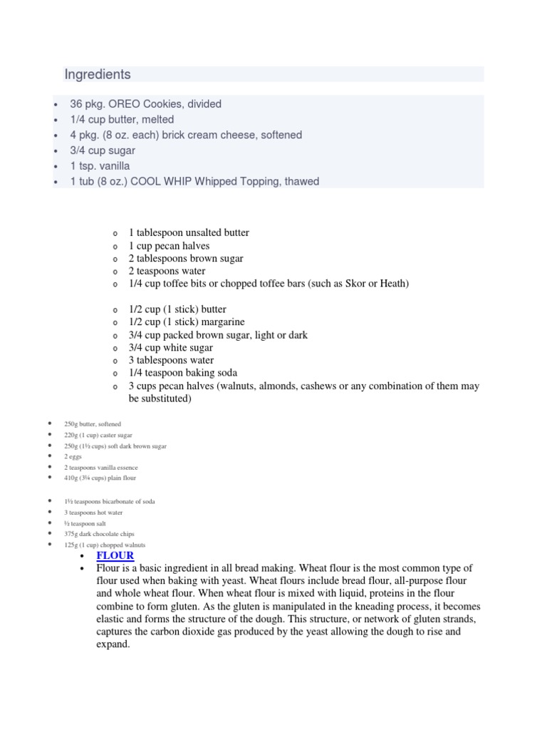 Ingredients | PDF | Breads | Dough