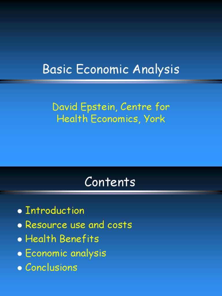 Basic Economic Analysis | PDF | Cost Effectiveness Analysis ...
