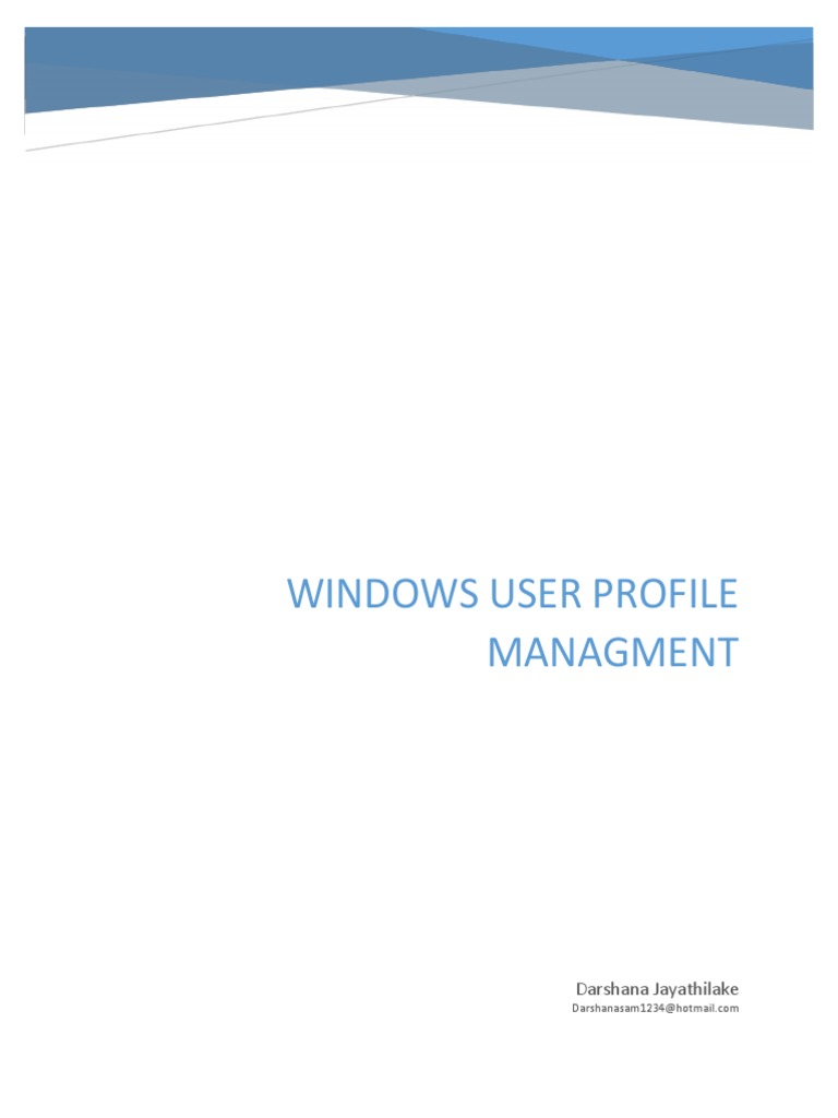 User Profile Management PDF | Download Free PDF | Group Policy ...