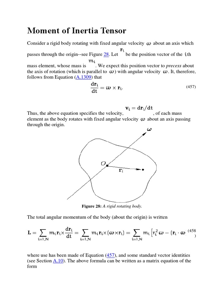 Moment of Inertia Tensor | PDF | Rotation Around A Fixed Axis | Torque
