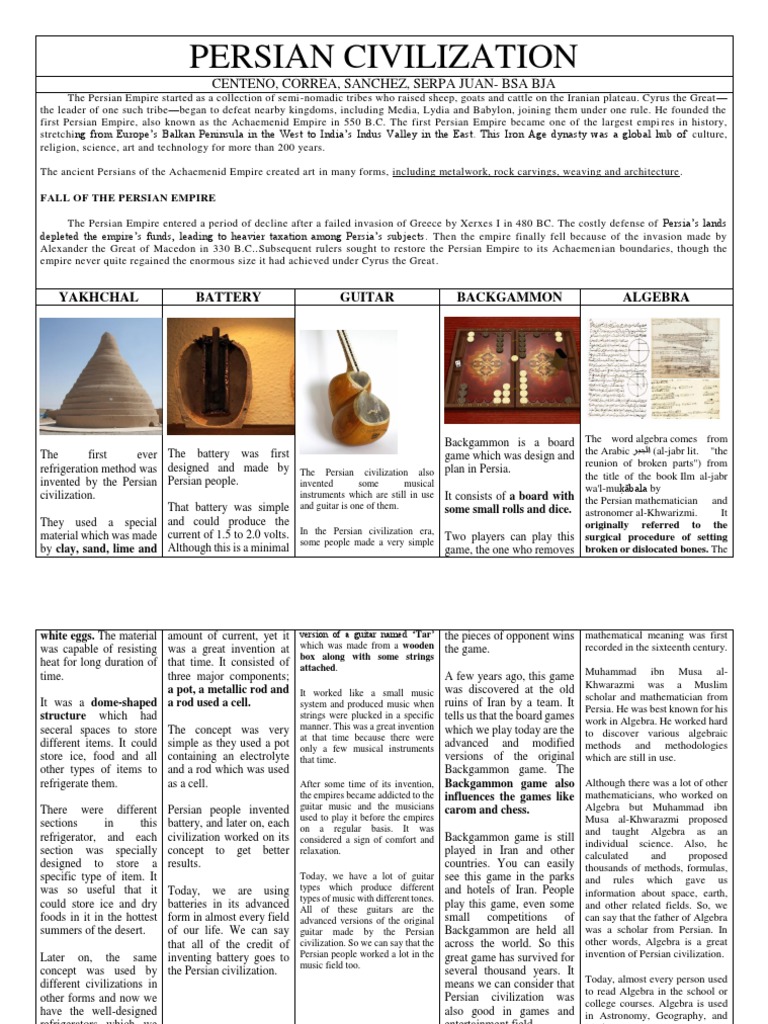 The Origins and Innovations of Ancient Persian Civilization | PDF ...