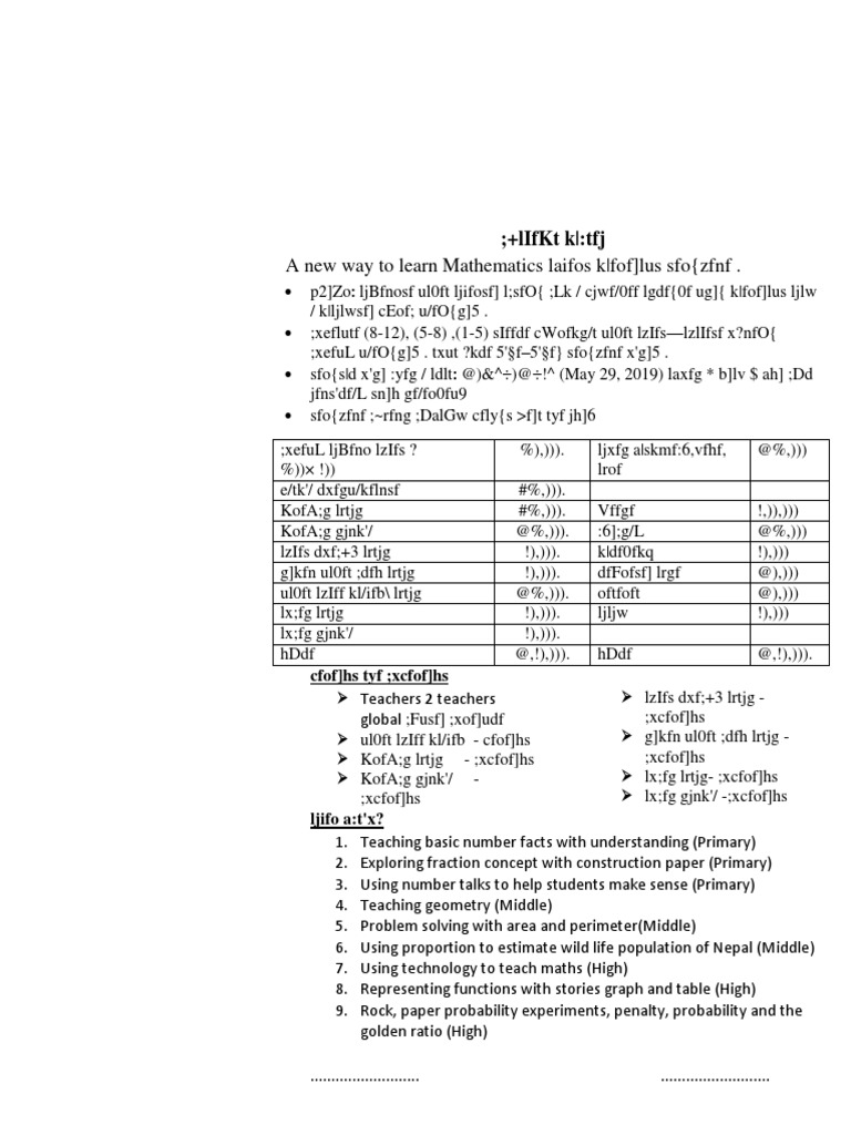 A New Approach to Teaching Mathematics: Details of an Upcoming ...