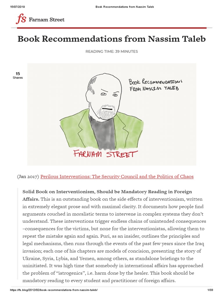 Book Recommendations From Nassim Taleb | PDF | Teaching Mathematics ...