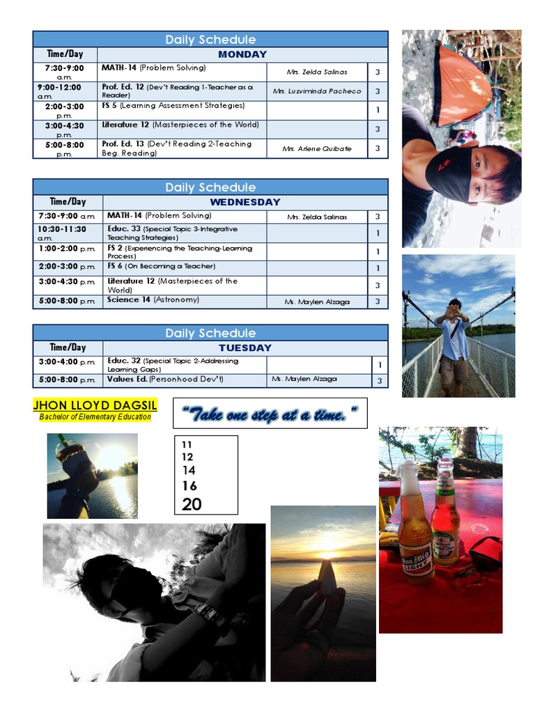 Daily Schedule | PDF | Applied Psychology | Psychological Concepts