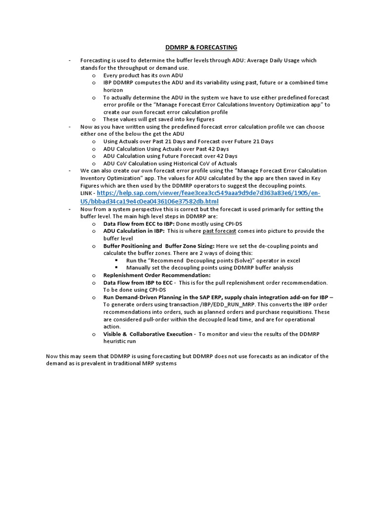 Ddmrp And Forecasting Pdf Pdf Forecasting Inventory