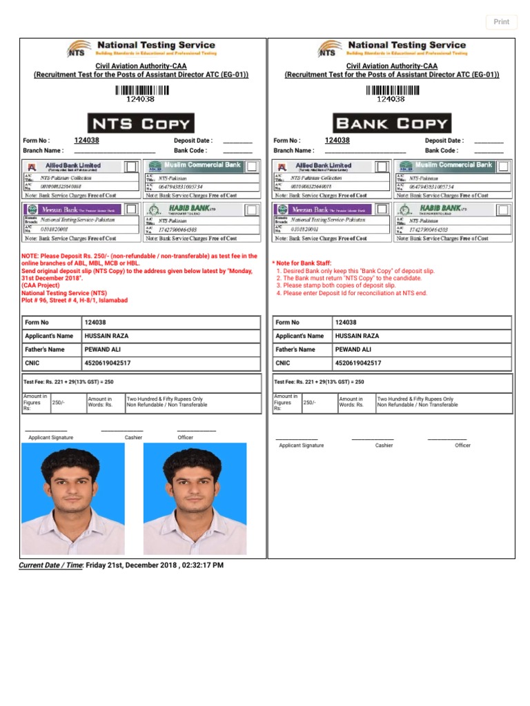 CAA Challan Hussain Raza PDF | PDF | Banking | Business