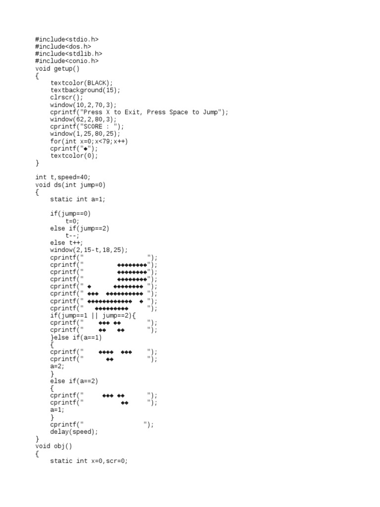 Dinosaur Game | PDF | Computers
