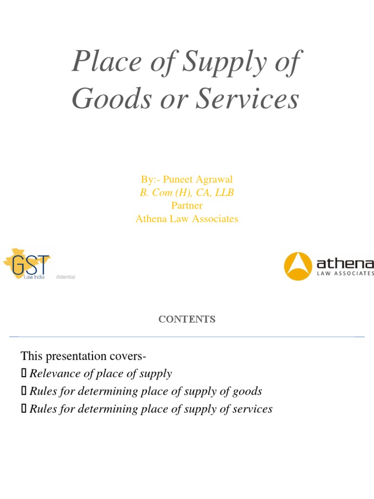 Gst Place Of Supply Pdf Economies Government