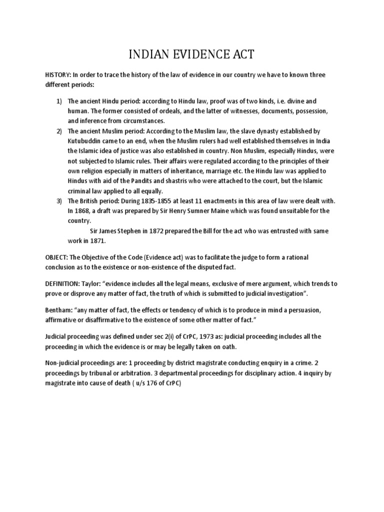 Indian Evidence Act | PDF | Confession (Law) | Evidence (Law)