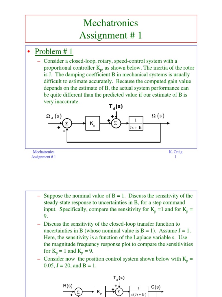 Assignment Mechatronics | Download Free PDF | Control Theory | Attitude Control