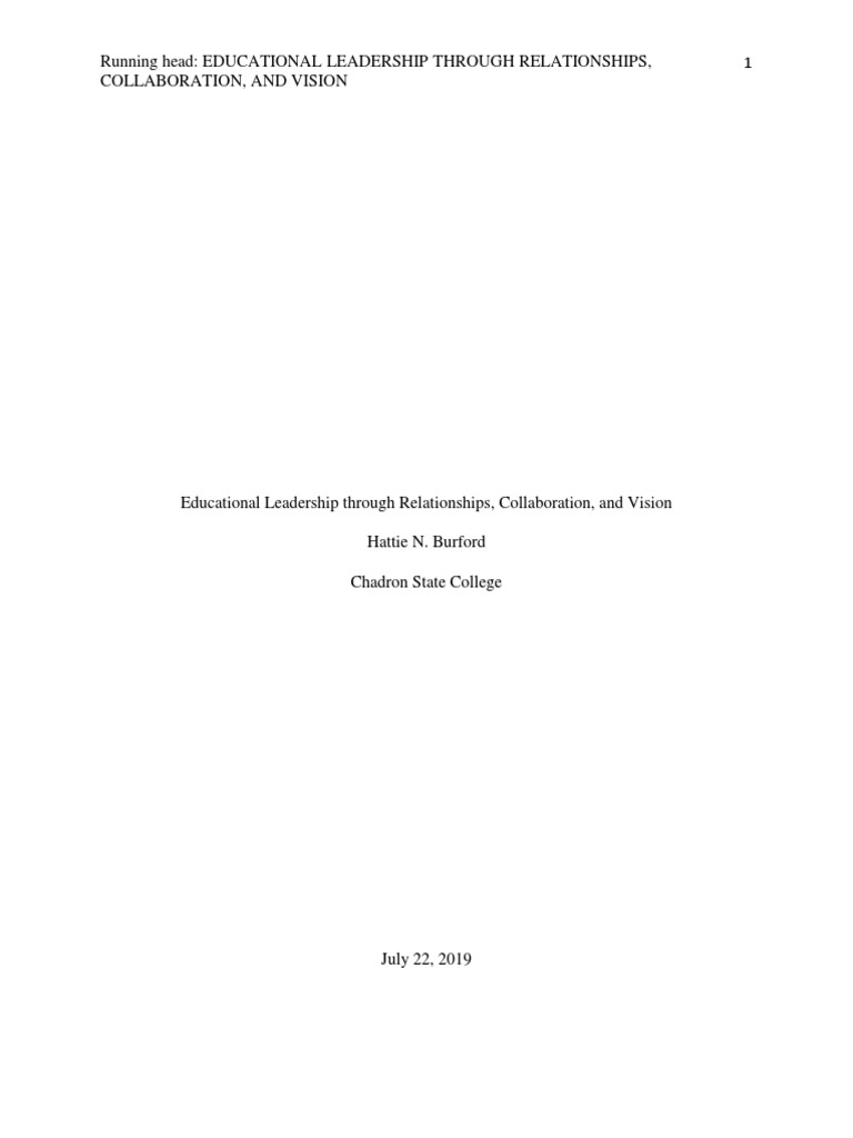 Burford-Quality Principal Paper | PDF | Goal | Leadership