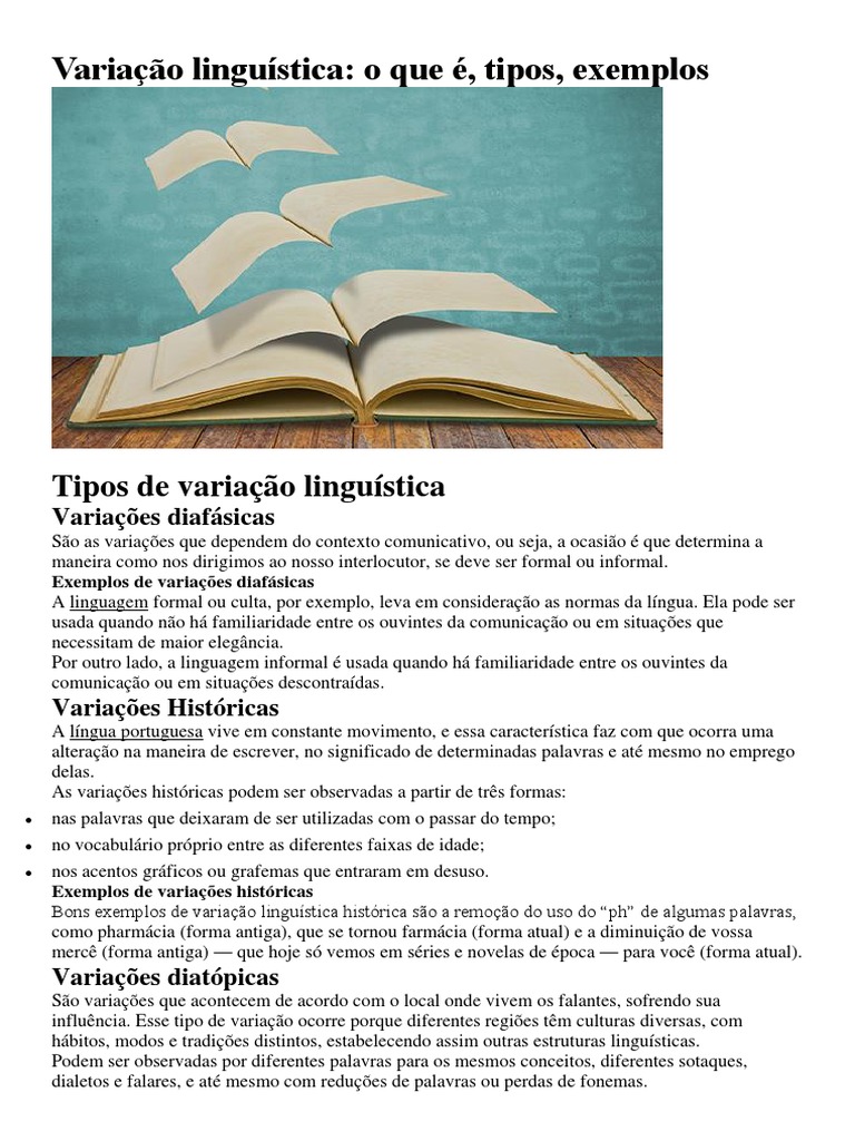 Variação Linguística | PDF | Linguística | Idiomas