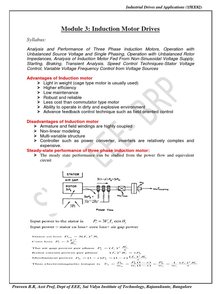 Module 3: Induction Motor Drives: Syllabus | PDF | Electric Motor ...