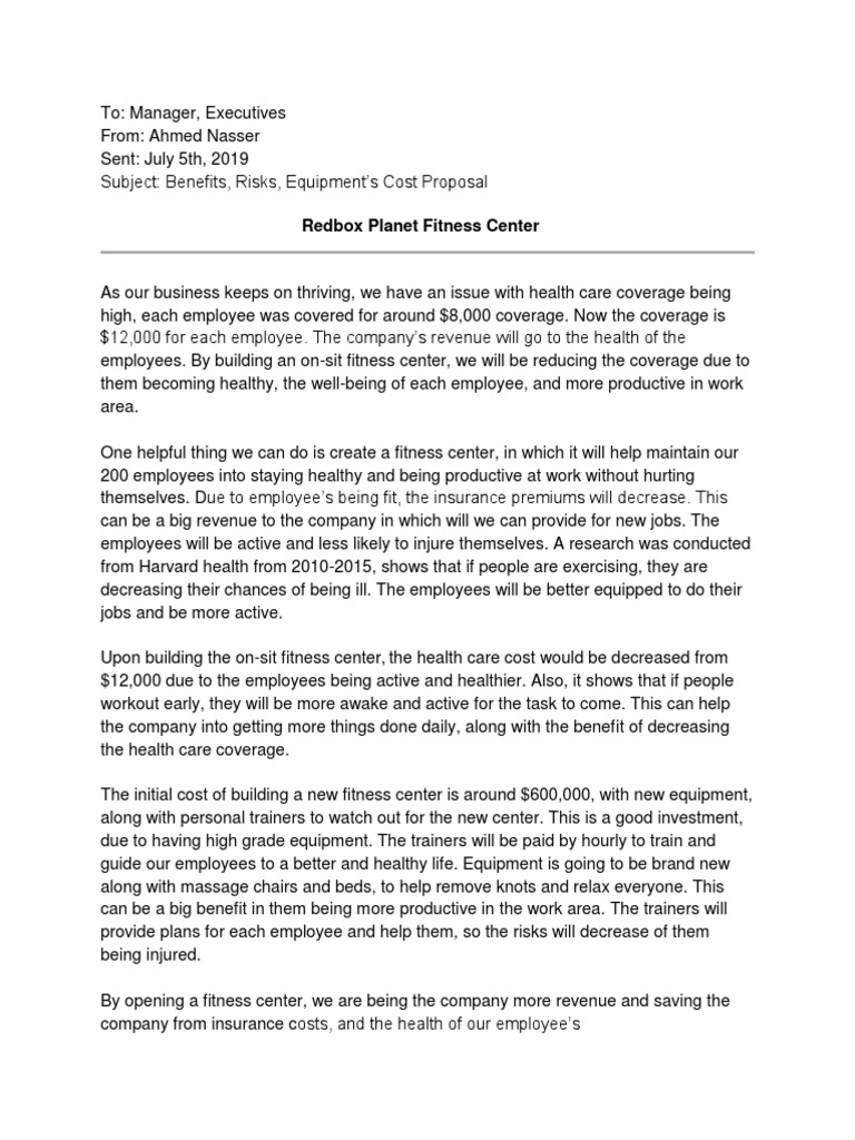 Revised Proposal | PDF | Physical Fitness | Health Care