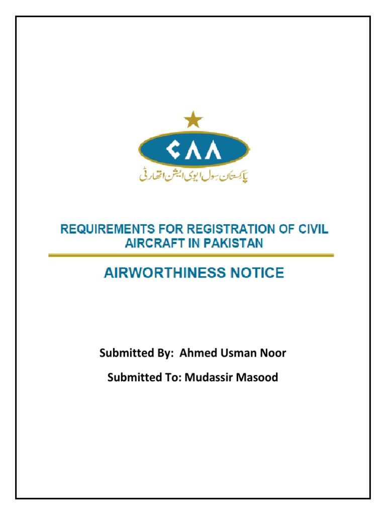 Requirement For Registration of Civil Aircraft in Pakistan | PDF ...