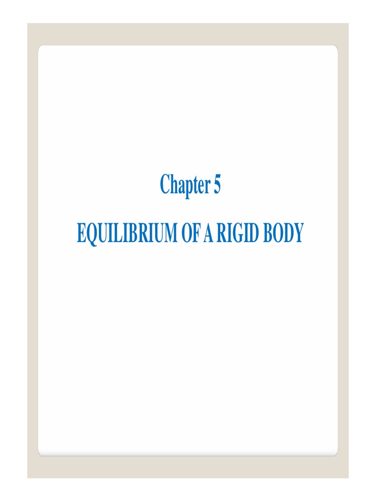 Equilibrium of Rigid Bodies | PDF | Force | Physics