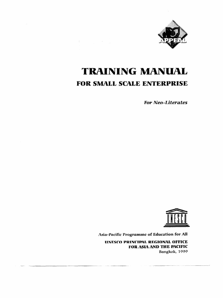 Small Scale Enterprise Training Manual | PDF | Entrepreneurship ...