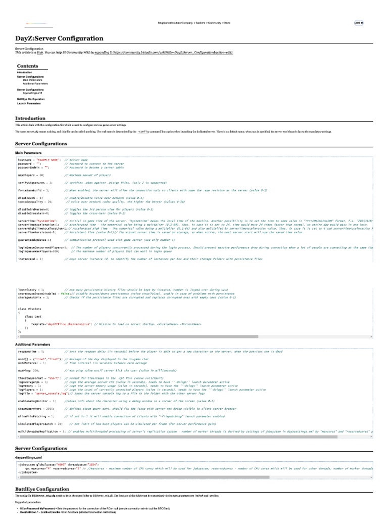 DayZ Server Configuration | PDF
