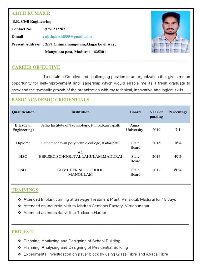 Ajith Resume | PDF | Engineering | Science