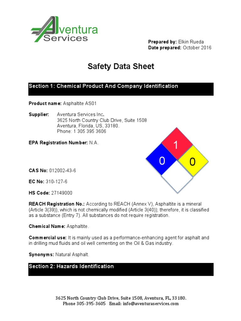 SDS AS01 (English) | PDF | Resource Conservation And Recovery Act ...