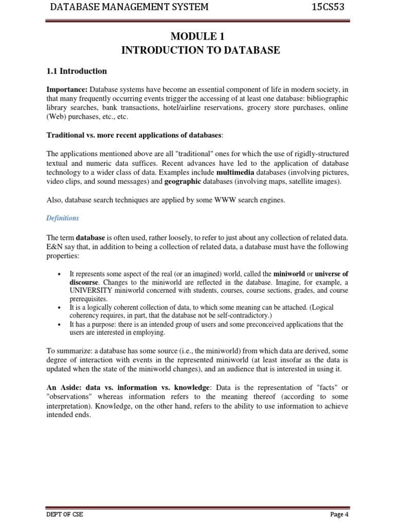 Introduction To Database: Importance: Database Systems Have Become An ...