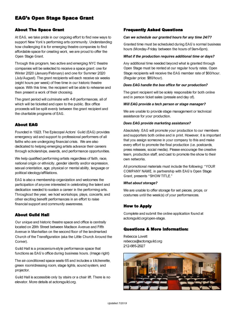 Open Stage Info & FAQs 2020 | PDF | Faq