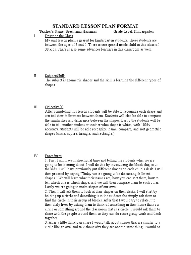 Lesson Plan For Edu 220 | PDF | Lesson Plan | Classroom