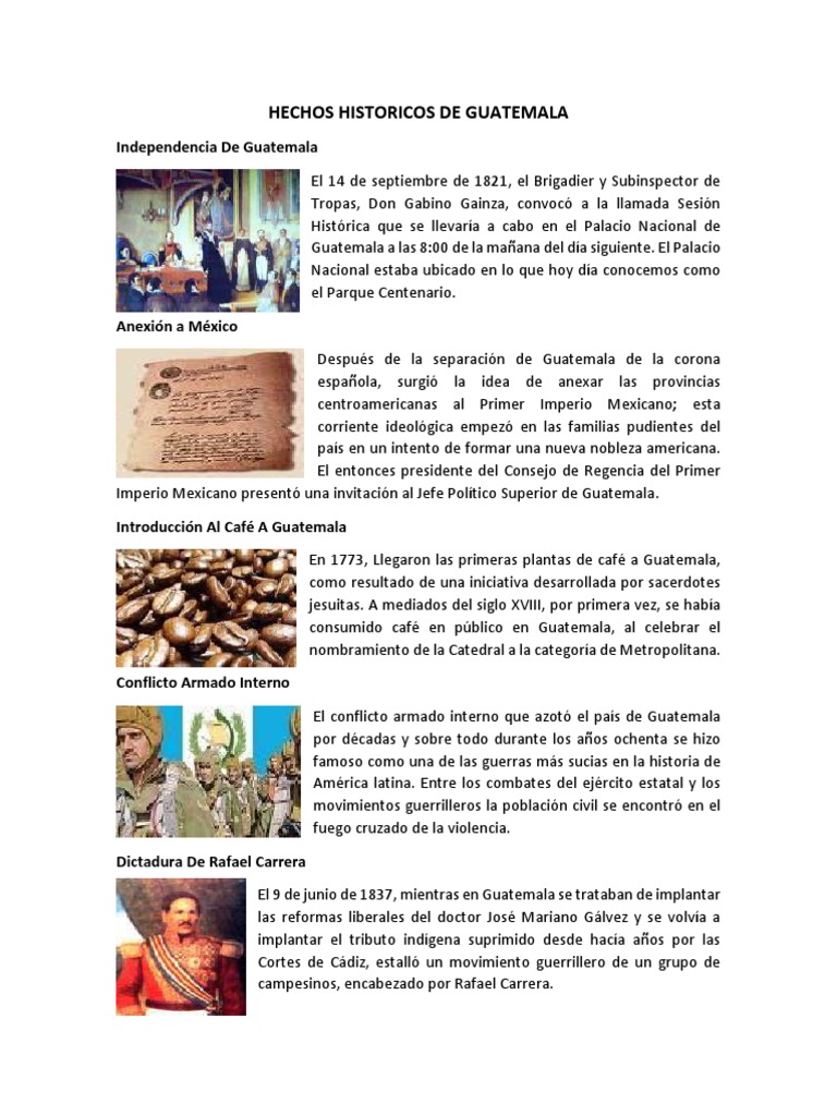 Hechos Históricos Clave de Guatemala | PDF | Guatemala | México
