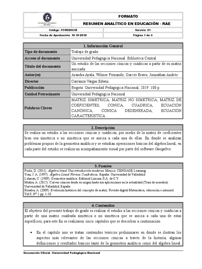 Ejemplo Rae | PDF | Matriz (Matemáticas) | Geometría analítica