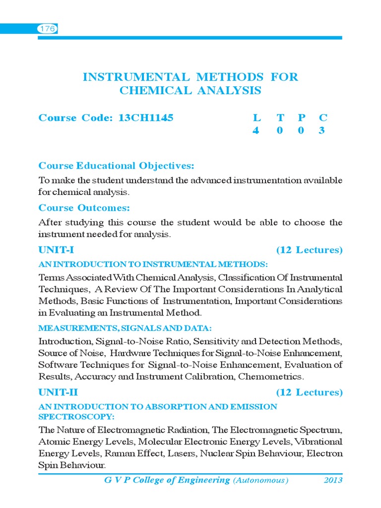 Instrumental Methods For Chemical Analysis | PDF | Absorption ...