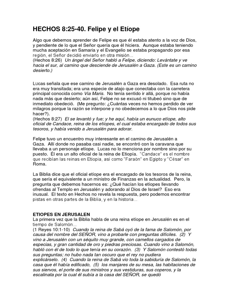 Hechos 8 | PDF | Solomons | Libros de reyes