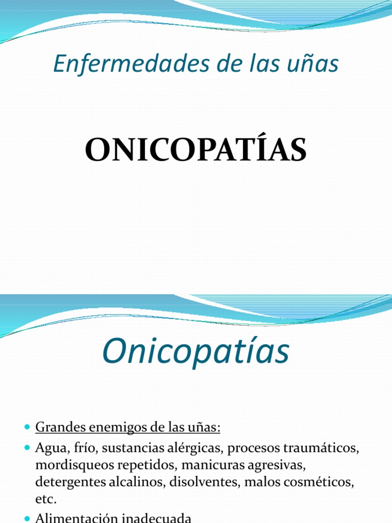 Guía sobre onicopatías y sus tipos | PDF | Clavo (anatomía) | Psoriasis