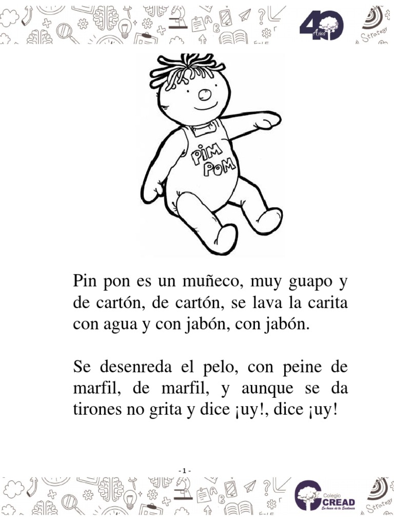 Canción y dibujos de Pin Pon para colorear | PDF