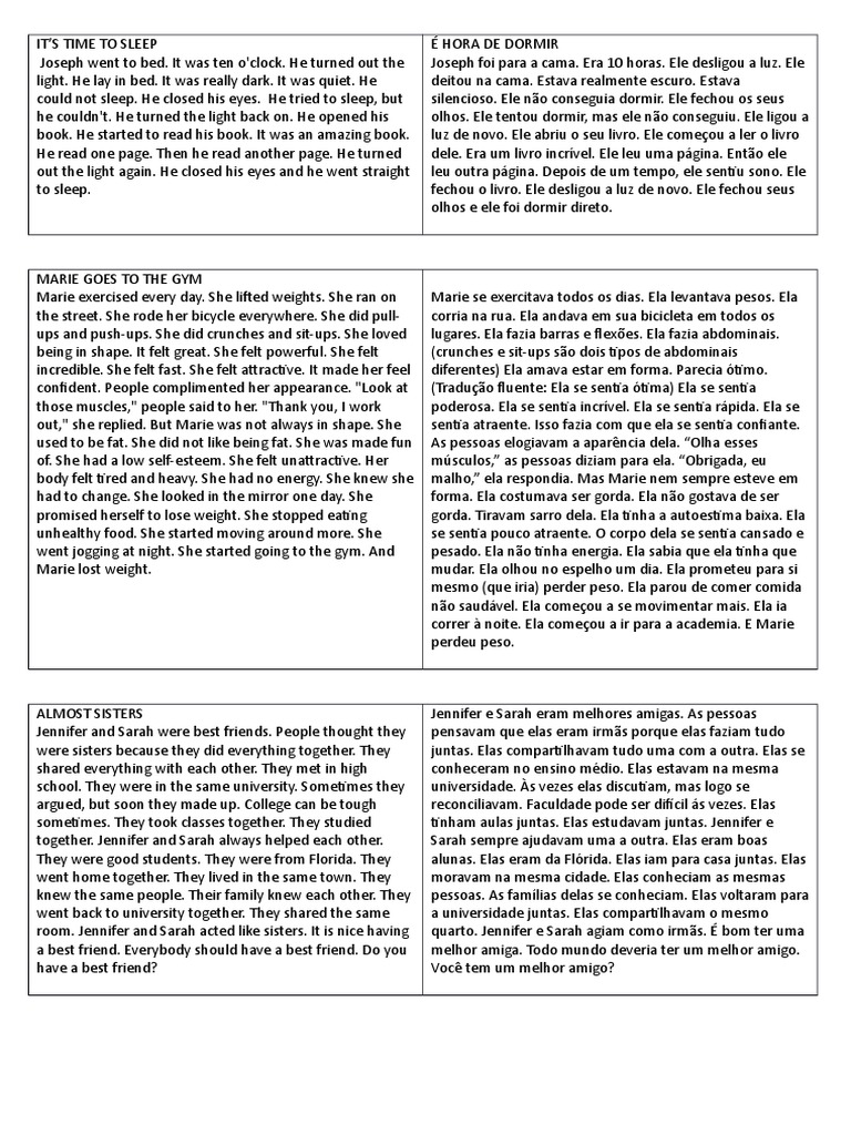 Textos em Inglês Com Tradução. | PDF