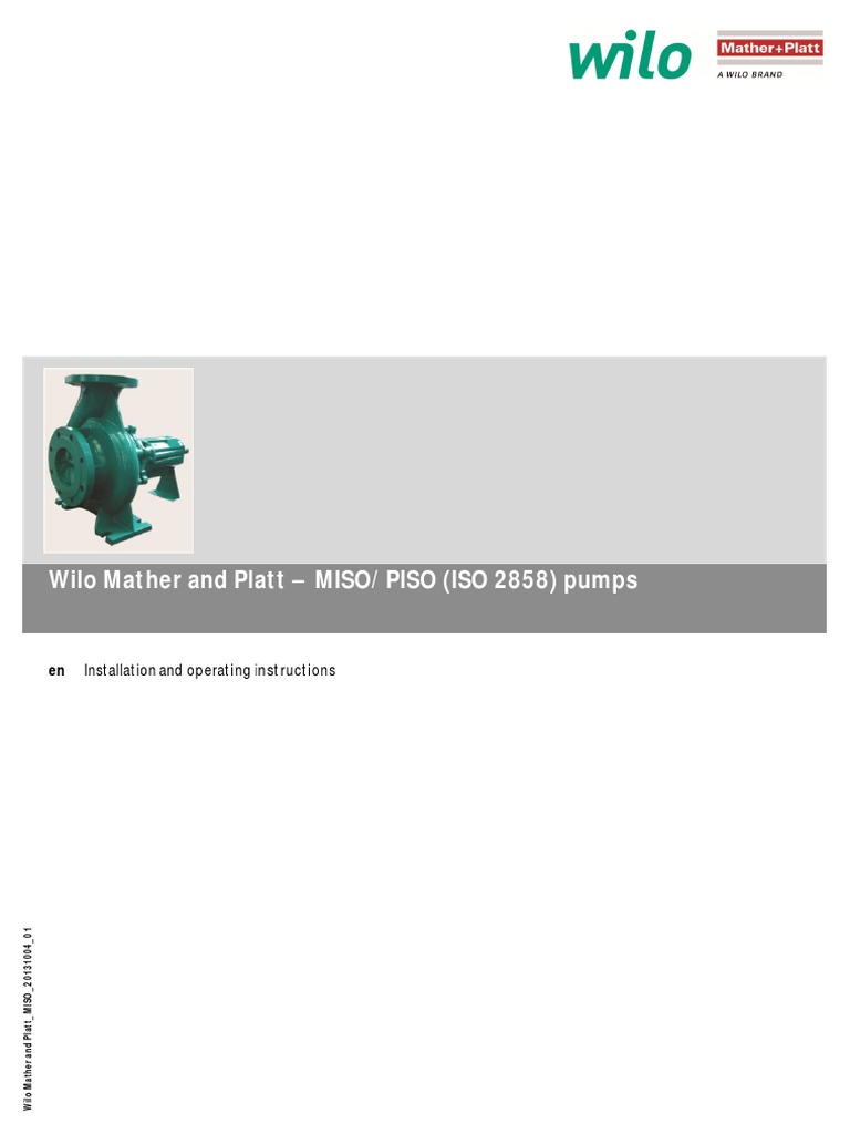 Wilo MISO/PISO Pump Manual | PDF | Safety | Pump