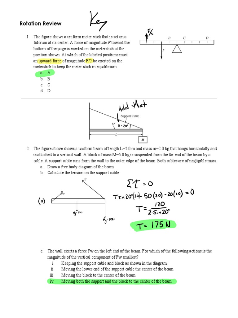 Rotation - Key | PDF | Torque | Motion (Physics)