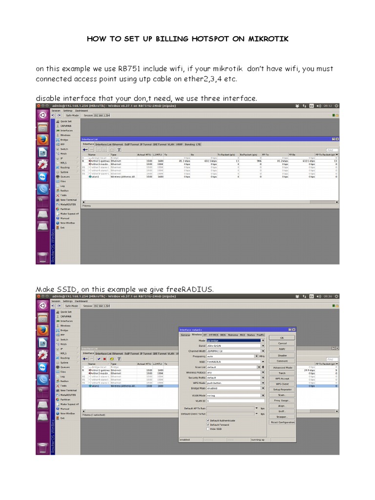 How To Set Up Billing Hotspot On Mirotik | PDF