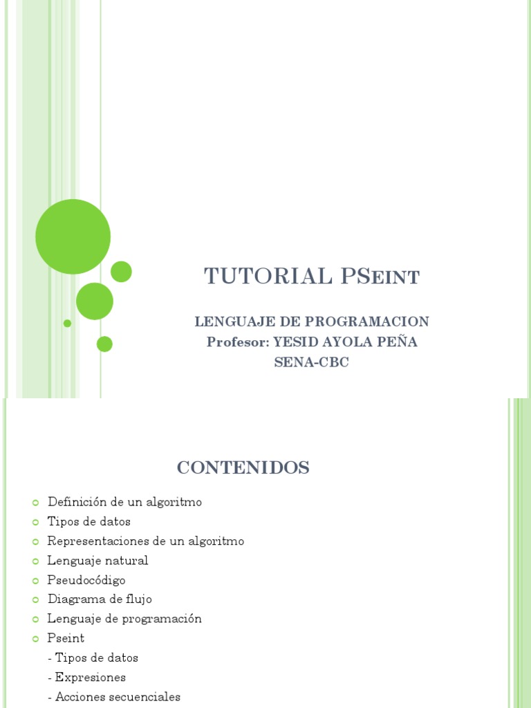 Manual Pseint PDF | PDF | Algoritmos | Lenguaje de programación