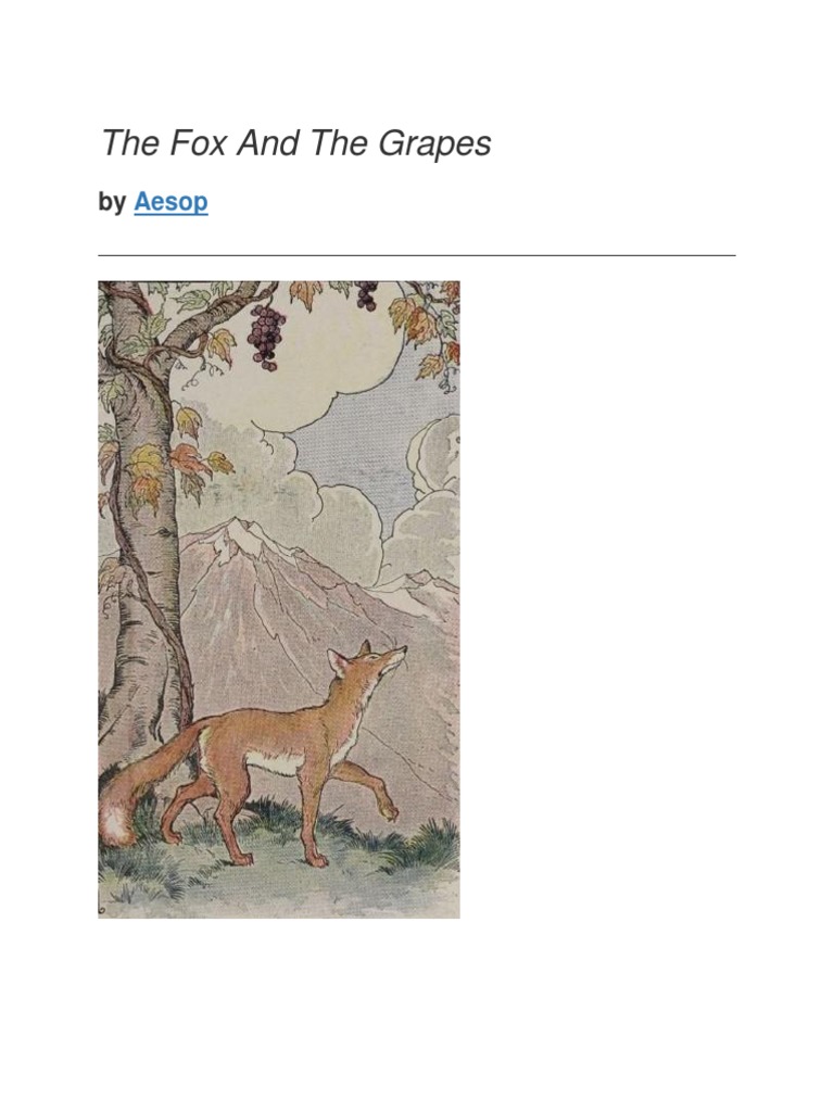 Aesop's Fox and the Grapes Fable | PDF