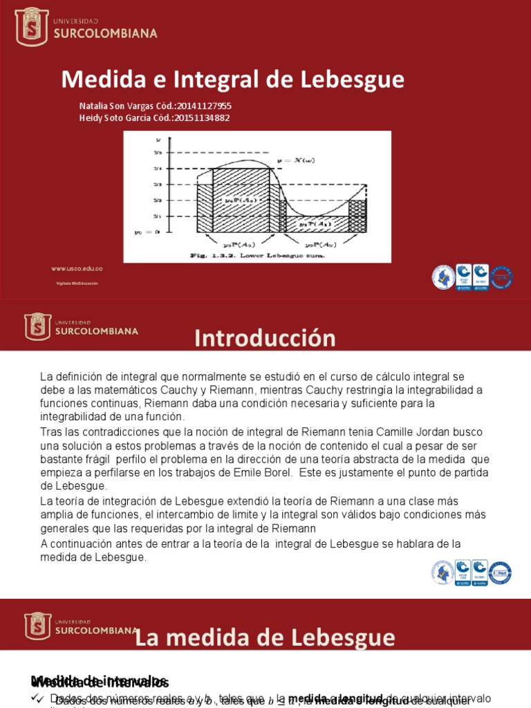 Medida e Integral de Lebesgue | PDF | Integración Lebesgue | Integral