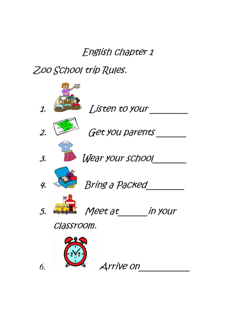Zoo School Trip Rules | PDF