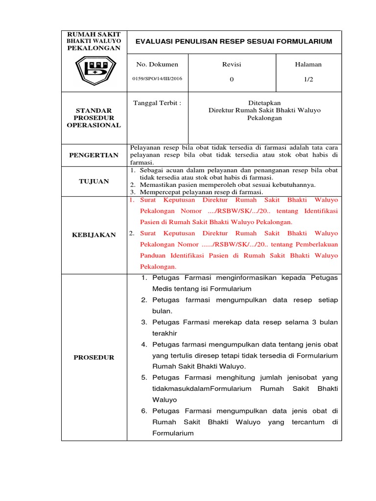 Evaluasi Penulisan Resep Sesuai Formularium | PDF