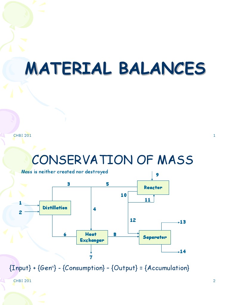 Materi Ajar Material Balance | PDF | Stoichiometry | Chemistry