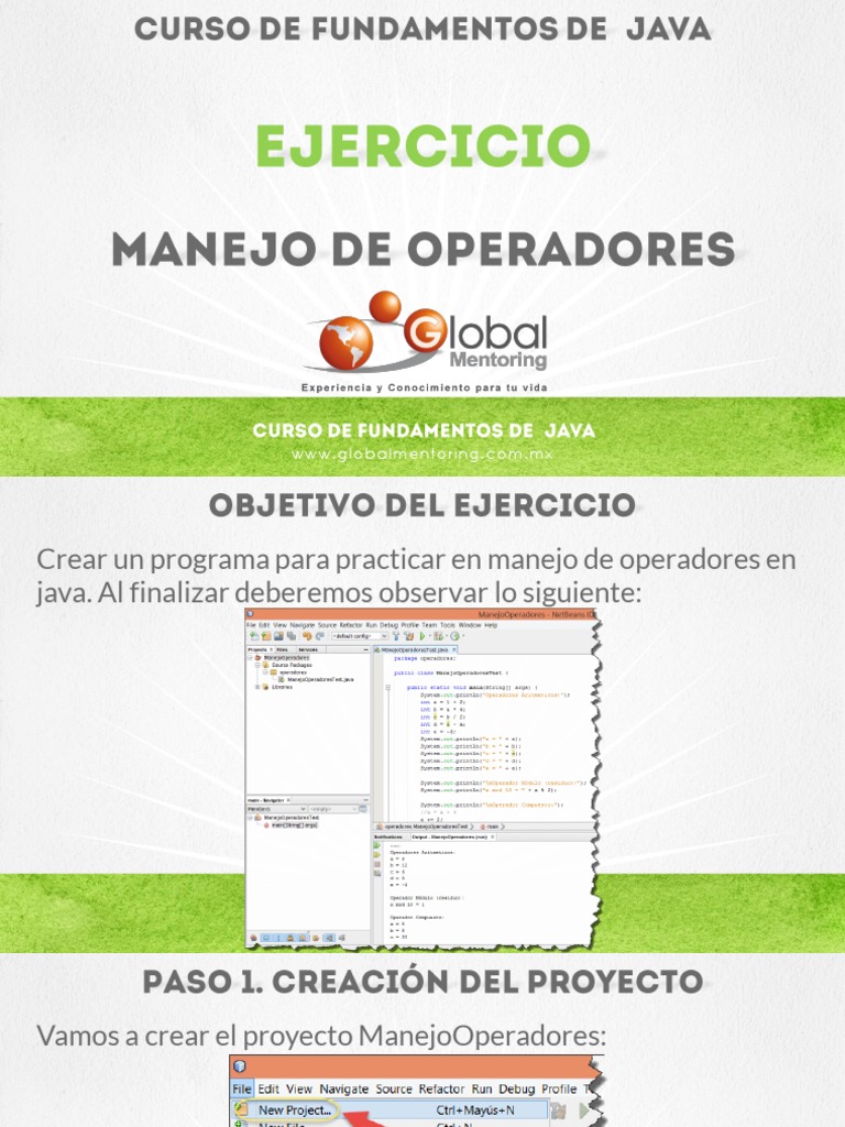 Manejo Operadores en JAVA | PDF | Programación de computadoras ...