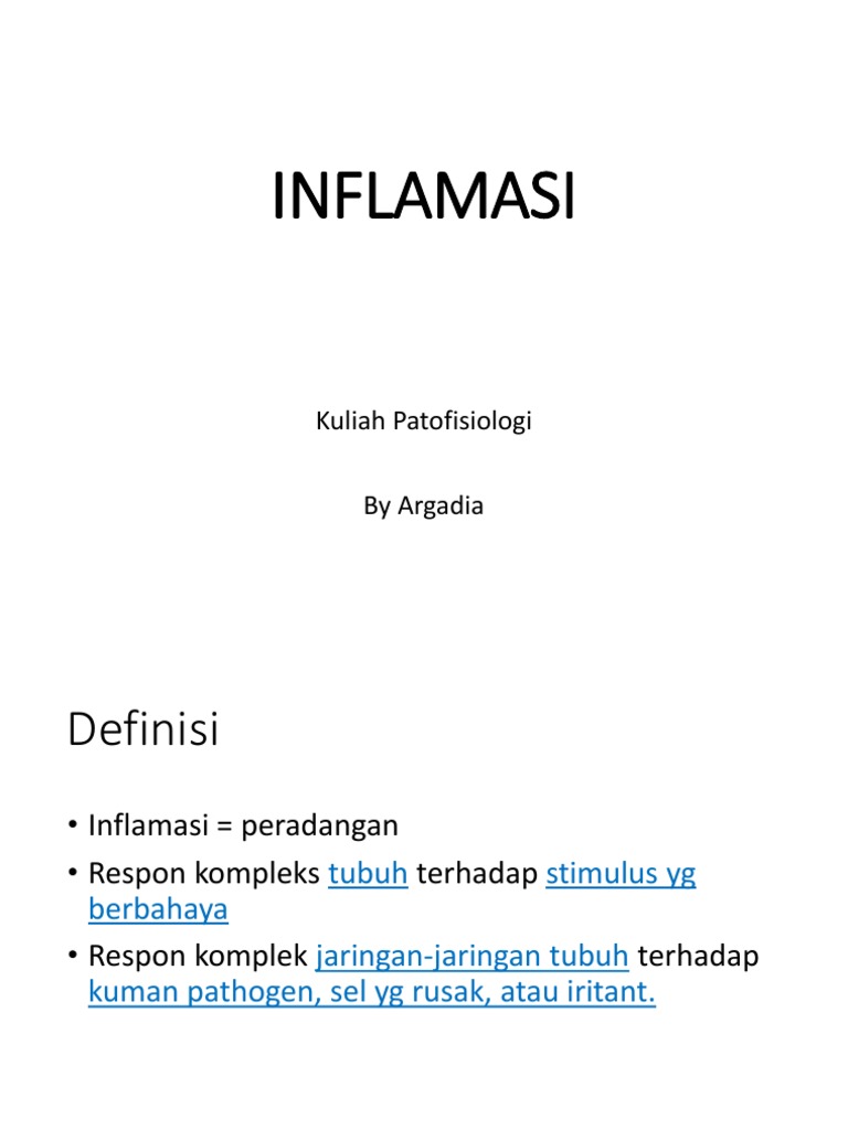 Memahami Inflamasi: Definisi dan Proses | PDF | Penyembuhan Luka ...