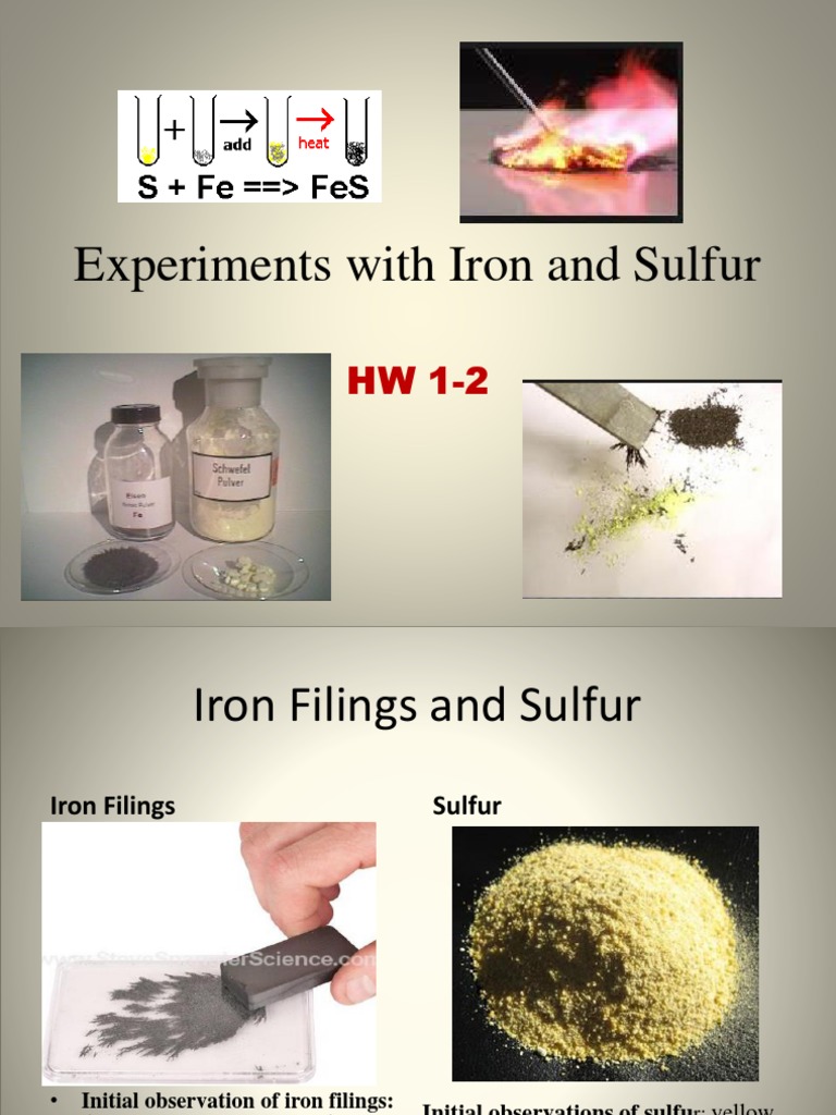 Experiments With Iron and Sulfur | PDF | Iron | Sulfur