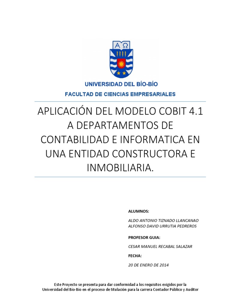Aplicación Del Modelo Cobit 4.1 | PDF | Cobit | Planificación