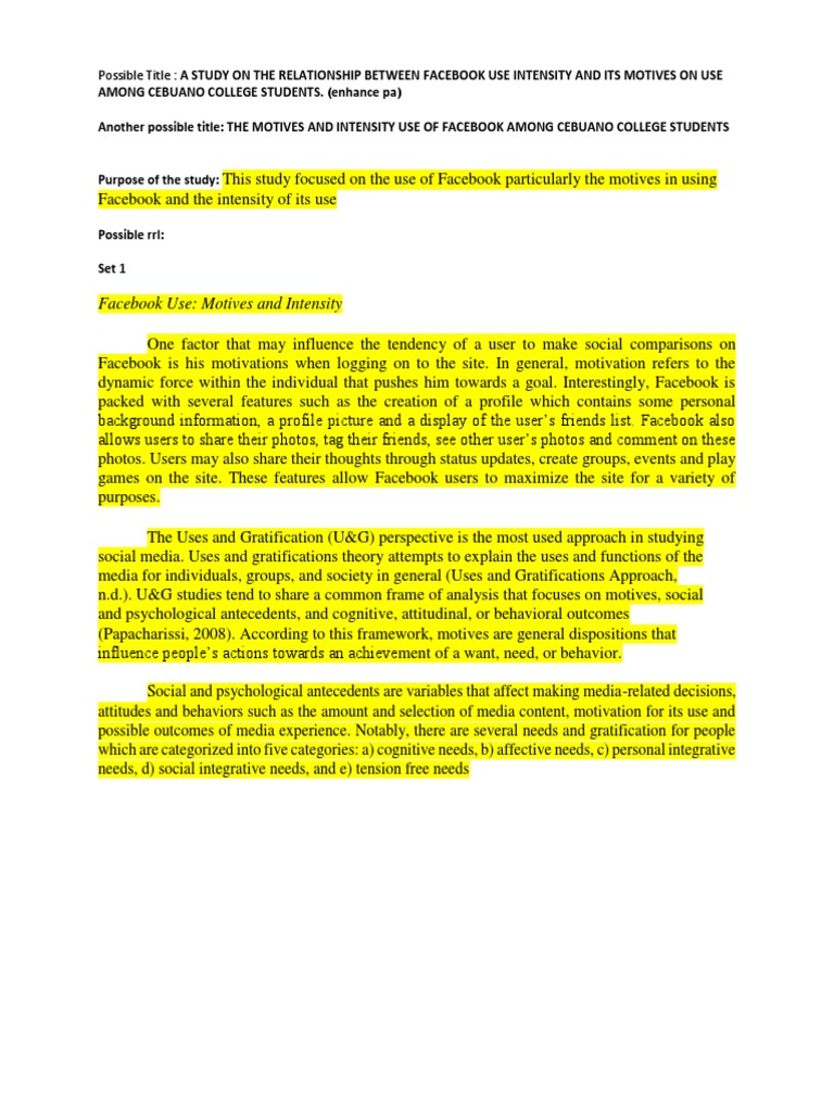 Possible Plot of Thesis Paper | PDF | Facebook | Social Networking Service