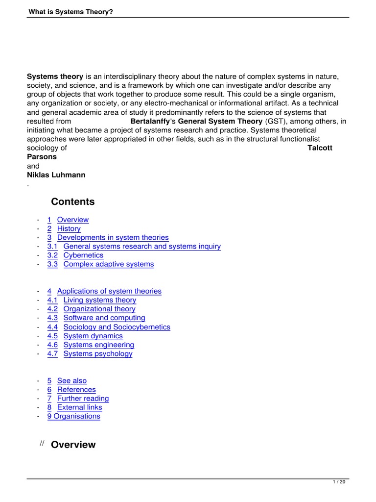 What Is Systems Theory | PDF | Systems Theory | System