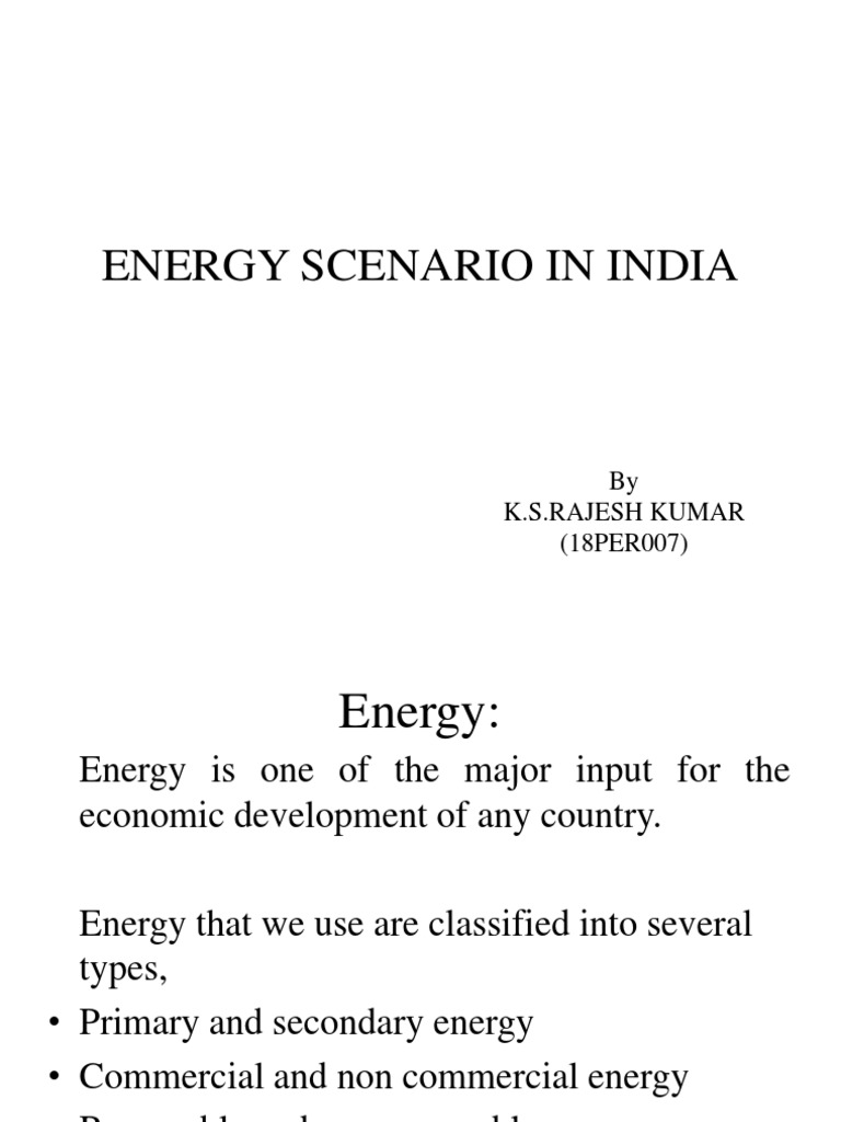 Energy Scenario in India | PDF